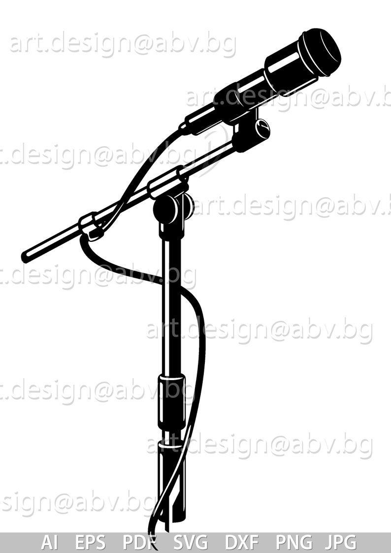 Vector MIC STAND Microphone AI Eps Pdf Png Svg Dxf Jpg - Etsy