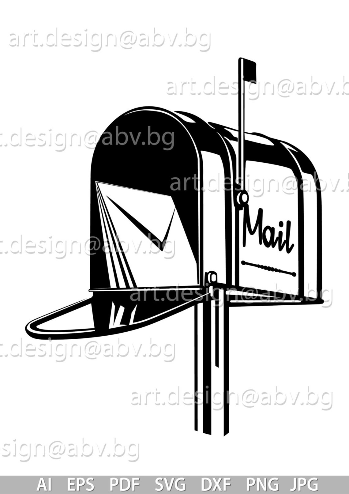 Vector MAILBOX AI PNG Eps Pdf Svg Dxf Jpg Download | Etsy
