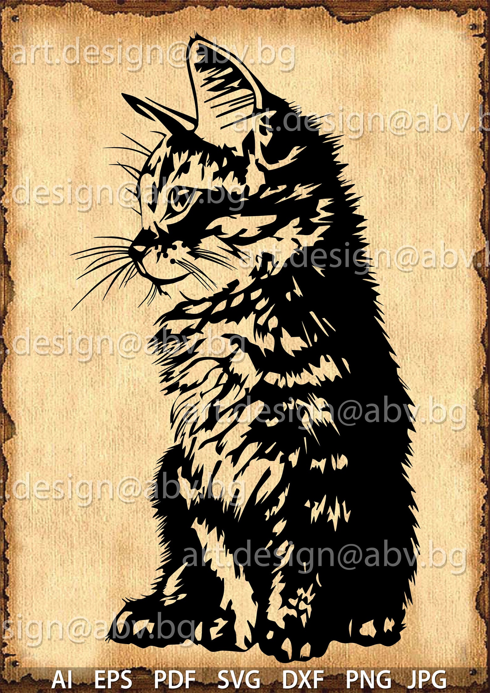 Vector CAT AI Eps Pdf Png Svg Dxf Jpg Download Files | Etsy