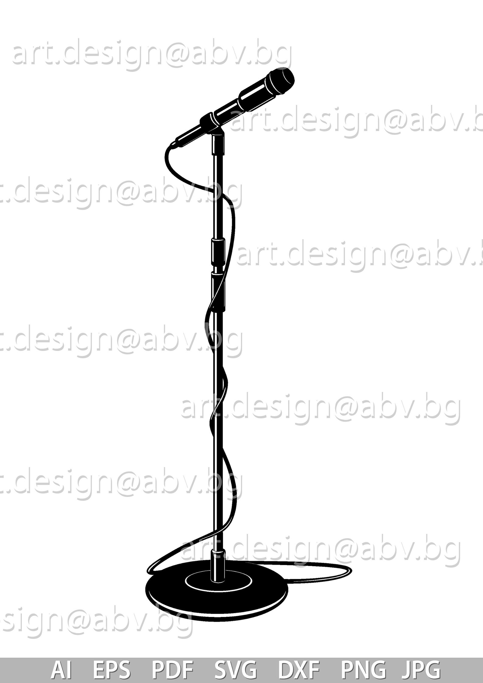 Vector MIC STAND Microphone AI Eps Pdf Png Svg Dxf Jpg - Etsy