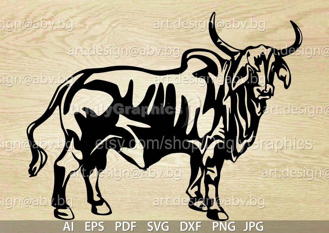 Brahman Cow Vector Art: Horned Cattle Graphic (digital Download) - Etsy