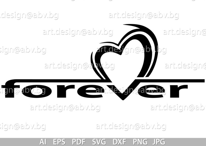 Vector HEART Love Forever AI Eps Svg Dxf Pdf Png Jpg - Etsy