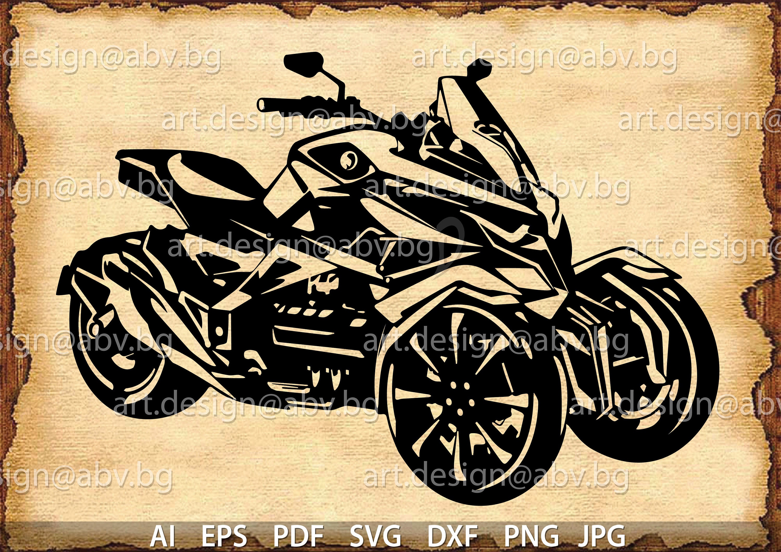 Vector TRIKE MOTORCYCLE ai eps pdf PNG svg dxf jpg | Etsy