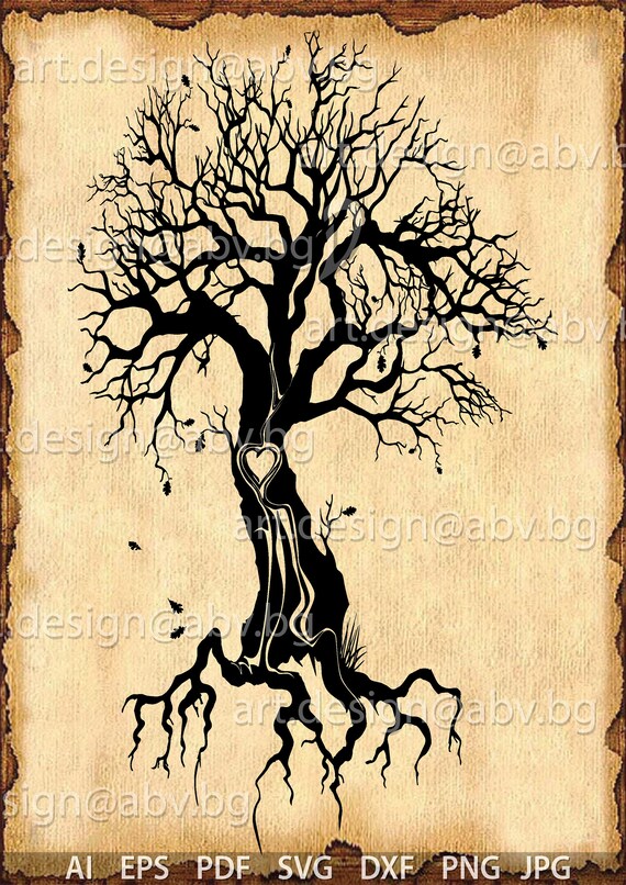Vector OAK TREE AI eps pdf svg dxf png jpg Image | Etsy
