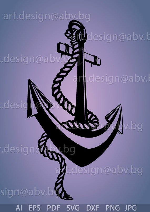 Anchor With Rope Vector