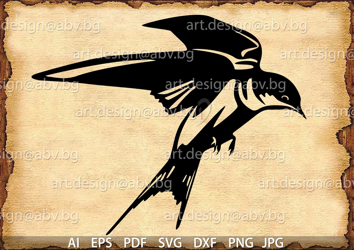 Vector SWALLOW Swallow-tail AI PNG Eps Pdf Svg Dxf Jpg - Etsy