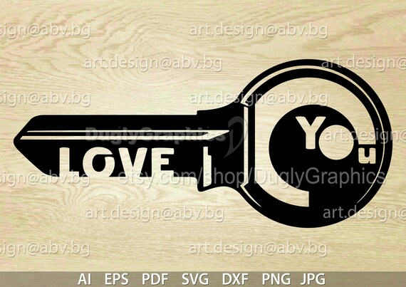 Vector KEY Love Text AI Eps Pdf Svg Dxf Png Jpg - Etsy