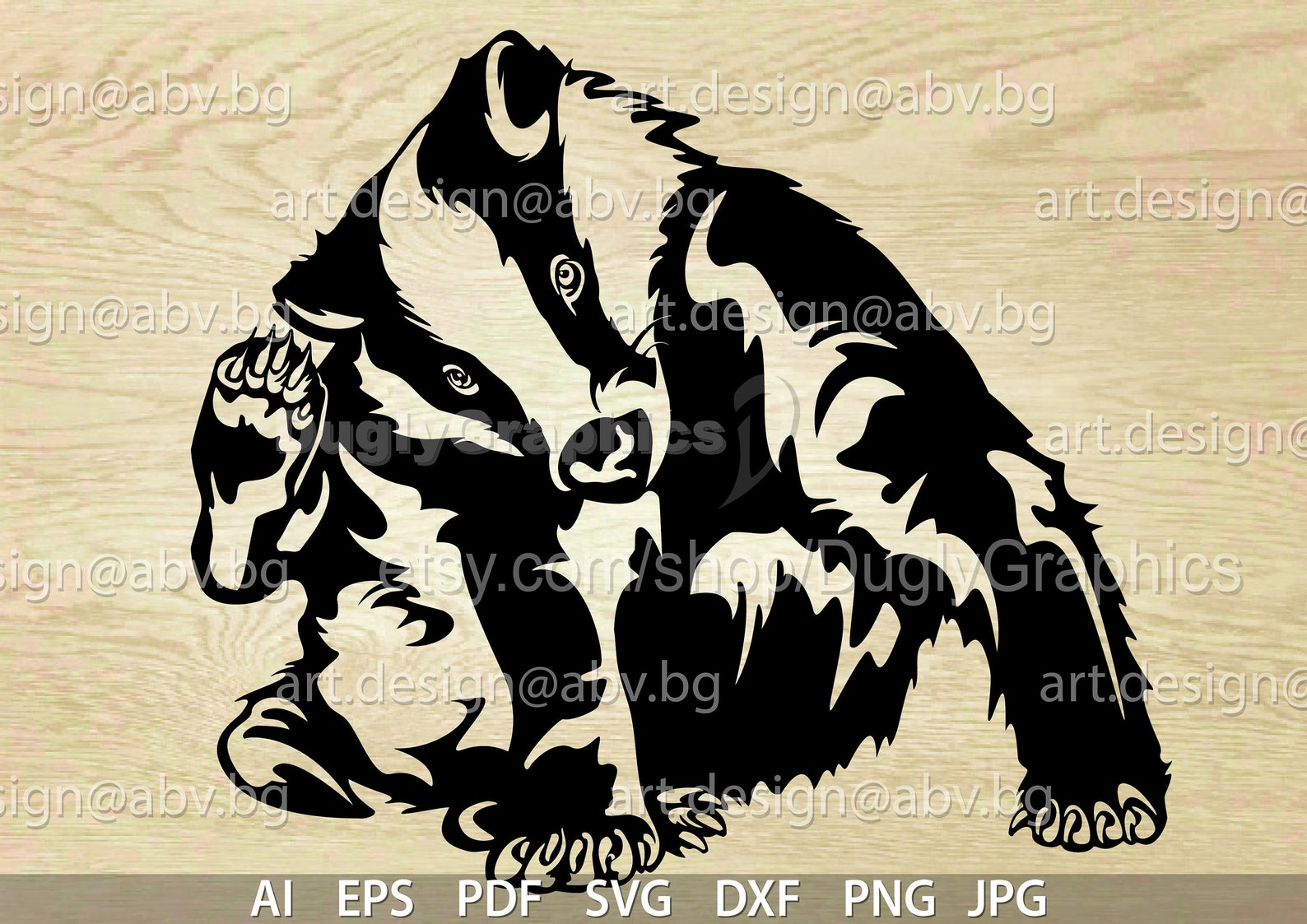 Vector BADGER Body AI Eps PNG Pdf Svg Dxf Jpg Download - Etsy