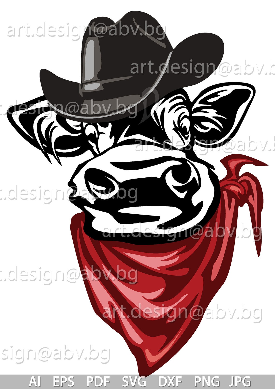 Vector COWBOY COW Calf Head AI Png Eps Pdf Svg Dxf - Etsy
