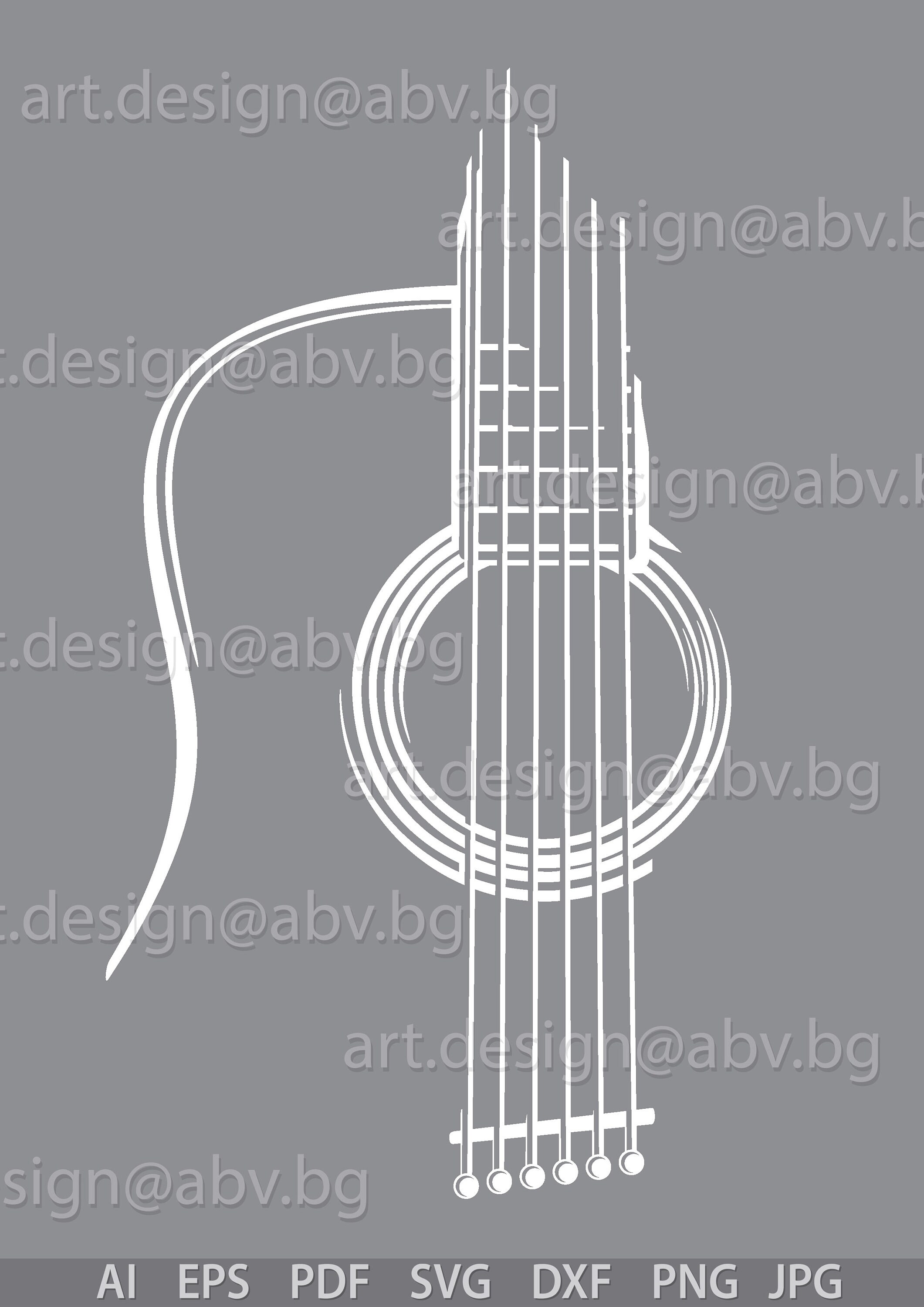 Vector GUITAR AI eps pdf png svg dxf jpg Image Graphic | Etsy