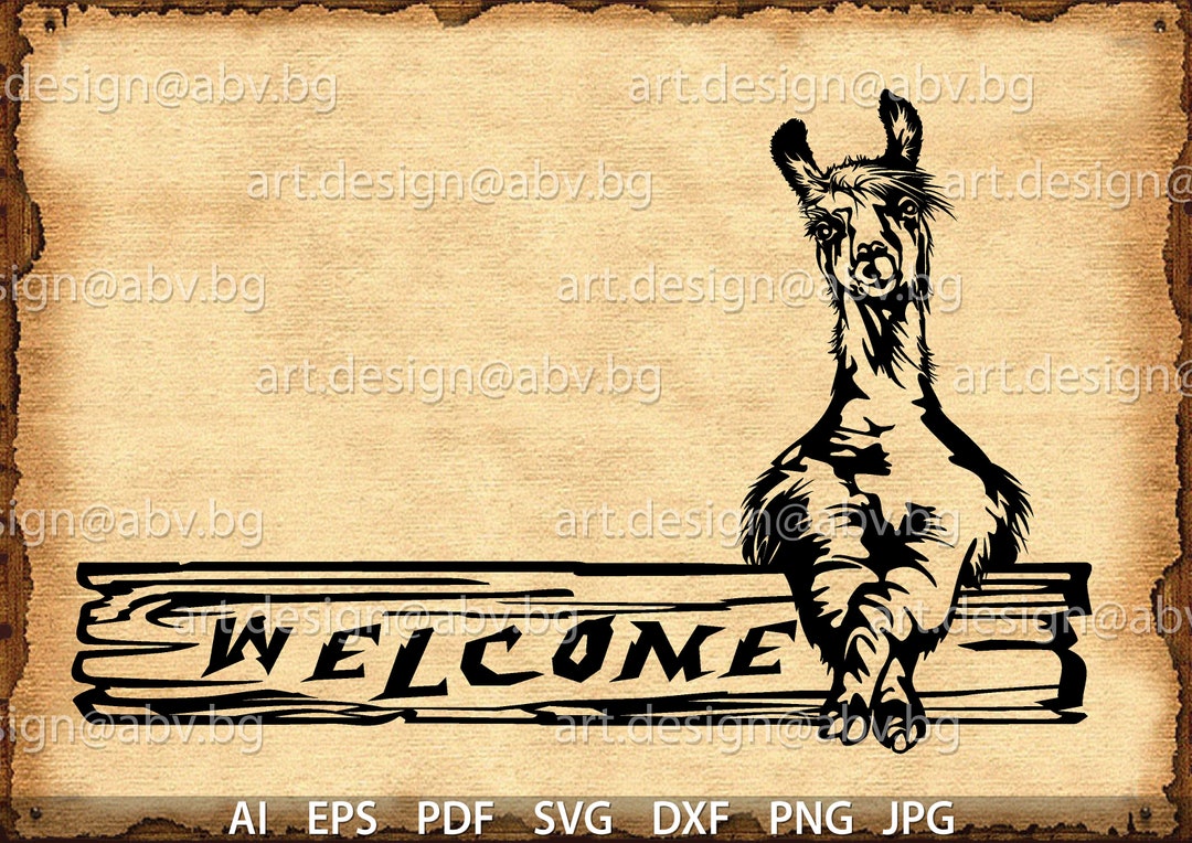 Alpaca Welcome Sign Vector Graphic (digital Download) - Etsy