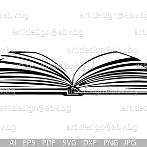 Vector OPEN BOOK, AI, Eps, Pdf, Svg, Dxf, Png, Jpg Download, Digital ...