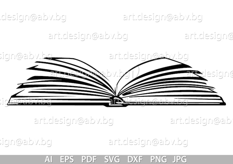 Vector OPEN BOOK AI Eps Pdf Svg Dxf Png Jpg Download - Etsy