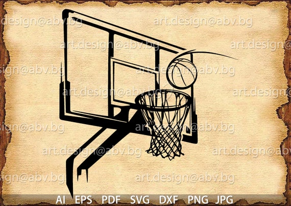 Vector BASKETBALL HOOP Ai Eps Pdf SVG Dxf Png Jpg - Etsy
