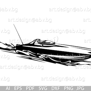 Vector Drag Boat Image: Low Boat Graphics (digital Download) - Etsy