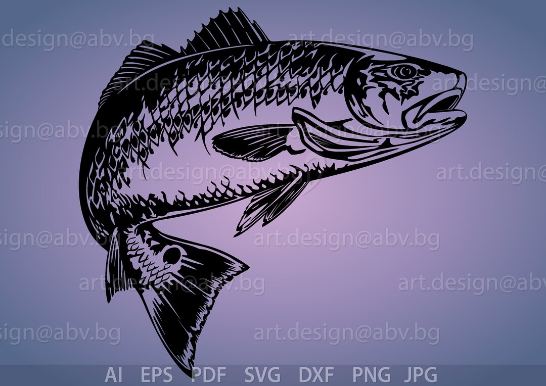 Vector RED FISH, AI, Eps, Pdf, Png, Svg, Dxf, Jpg Image Graphic Digital ...