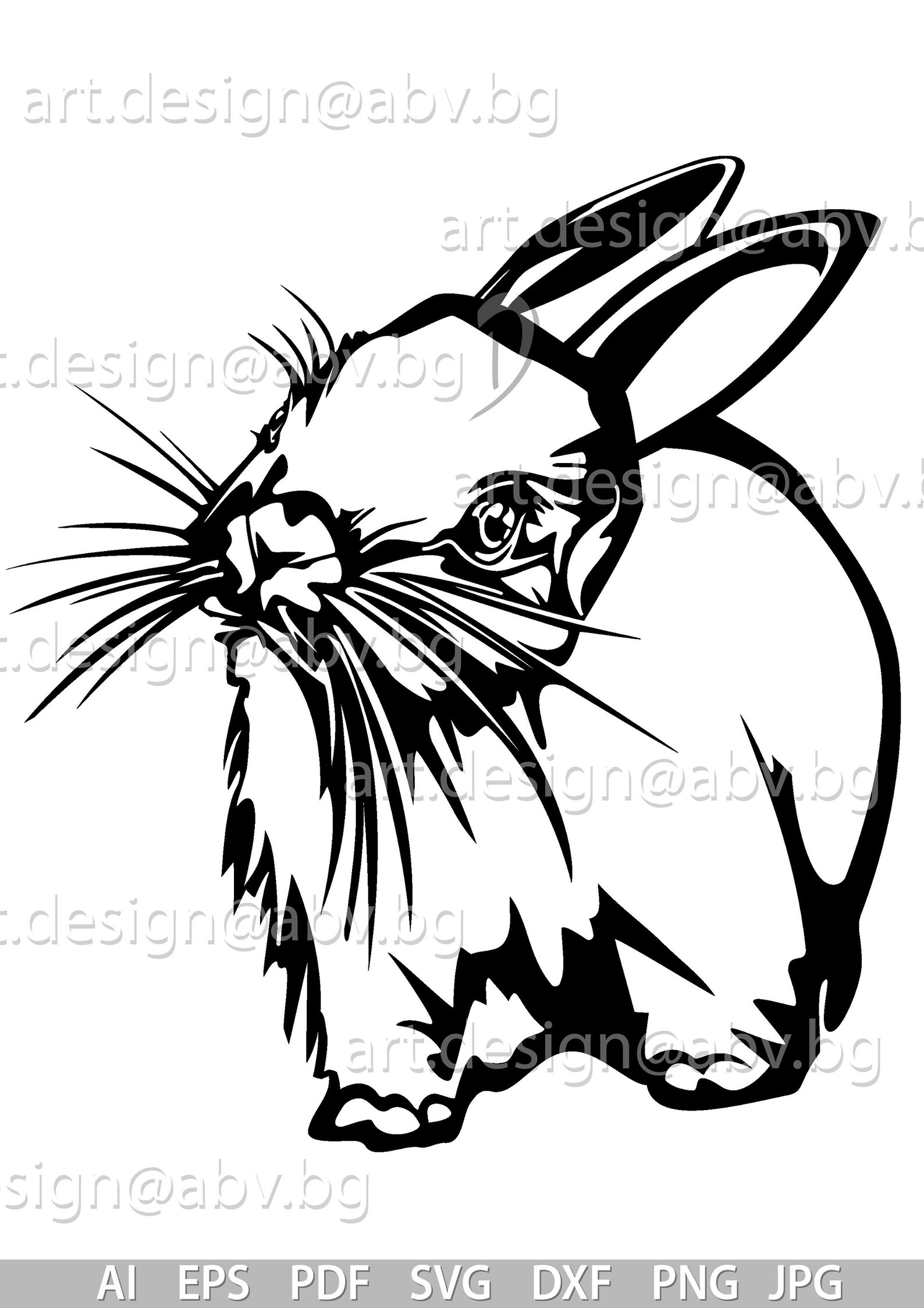 Vector RABBIT AI eps PNG pdf svg dxf jpg Download | Etsy
