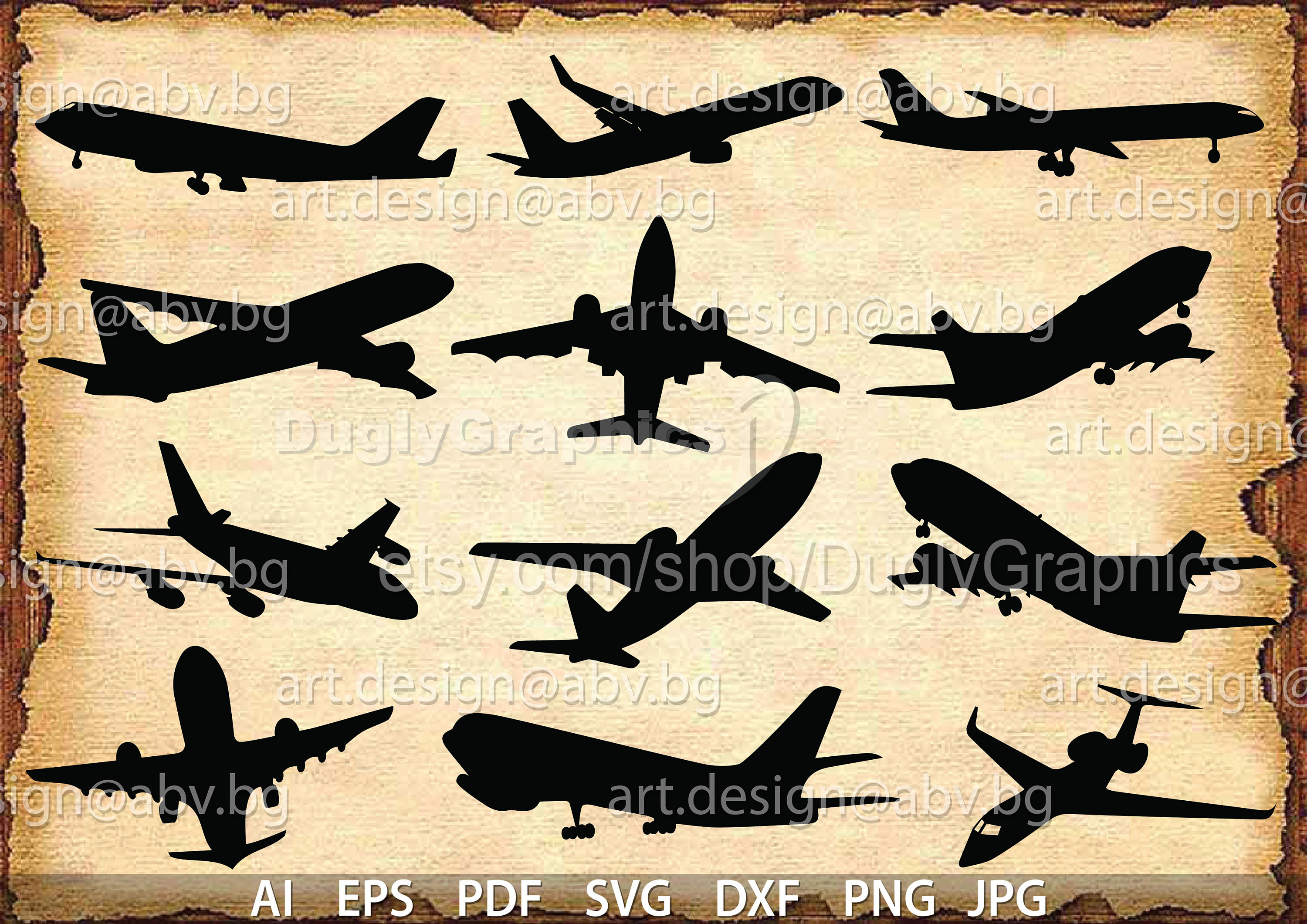 AVIONES vectoriales AI eps pdf svg png dxf jpg - Etsy España