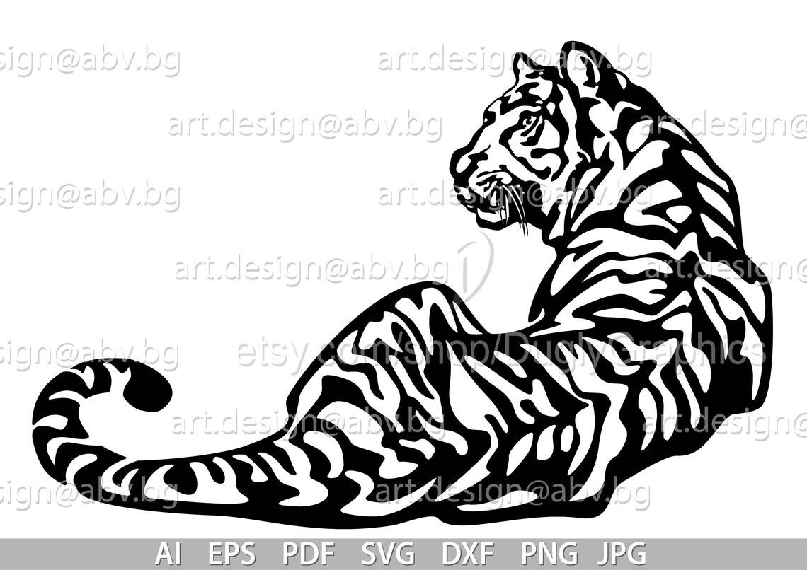 Vector TIGER Digital Image AI PNG Pdf Eps Svg Dxf Jpg - Etsy