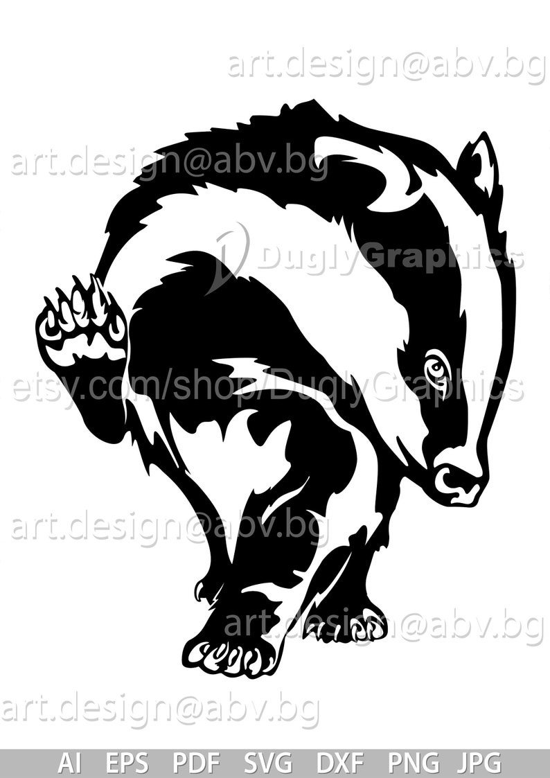 Vector BADGER AI Eps PNG Pdf Svg Dxf Jpg Download - Etsy