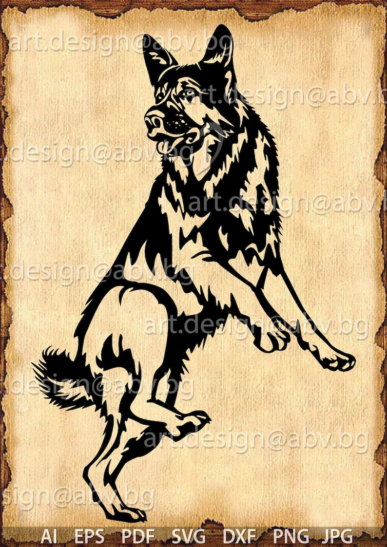 Vector DOG Dancing German Shepherd AI Png Pdf Eps Svg - Etsy