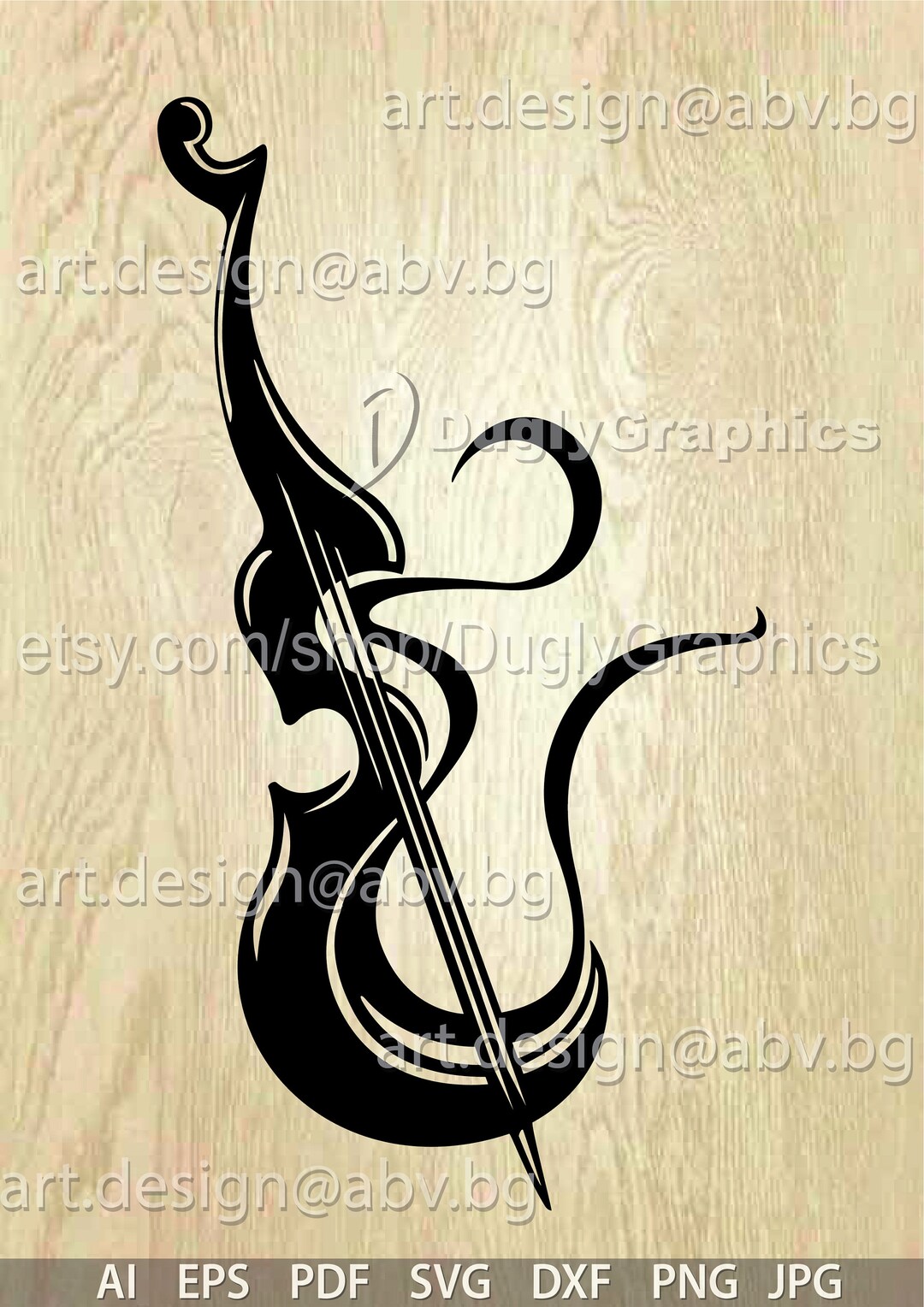 Cello Vector Graphic, Musical Instrument (ai, Eps, Pdf, Png, Svg, Dxf ...