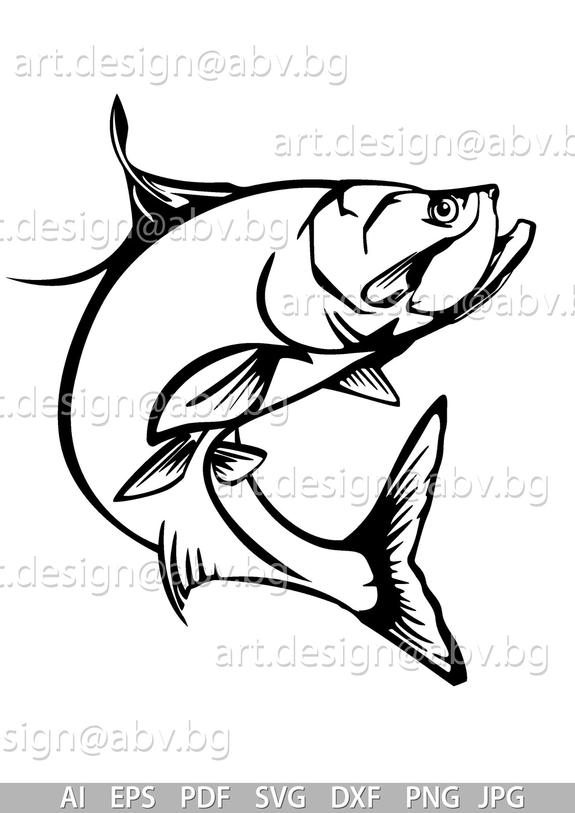 Vector TARPON FISH Ai Eps Pdf Png Svg Dxf Jpg Image - Etsy