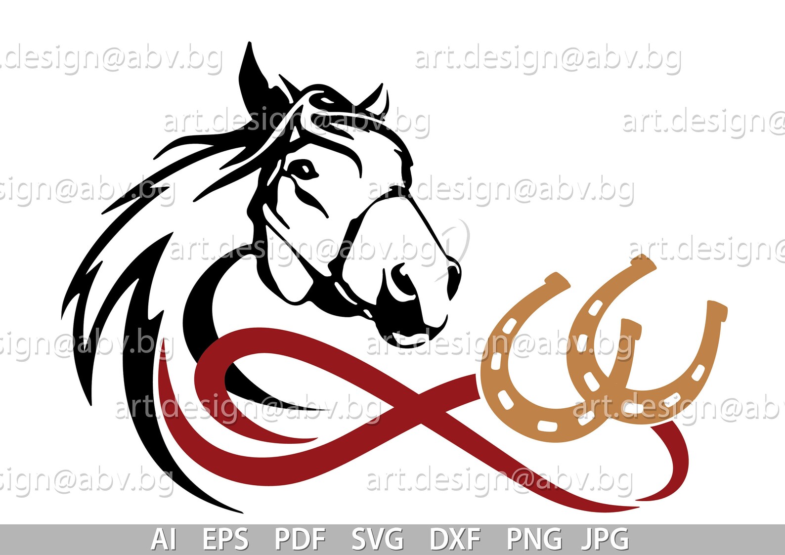 Vector HORSE Infinity AI Eps Pdf Svg Dxf PNG Jpg - Etsy