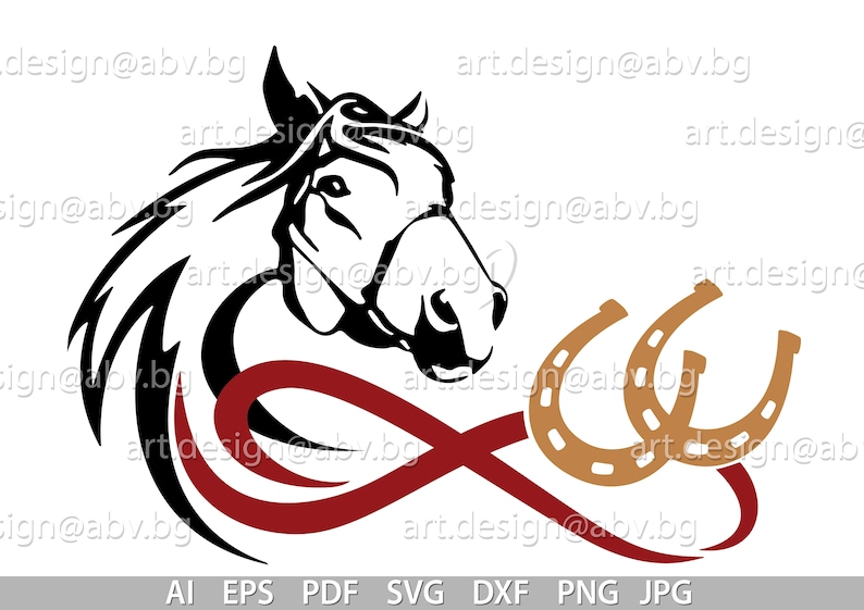 Vector HORSE Infinity AI Eps Pdf Svg Dxf PNG Jpg - Etsy