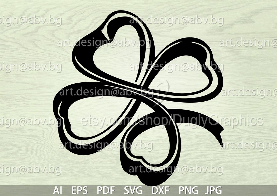 Clover Vector Art: Four Leaf Design (digital Download) - Etsy