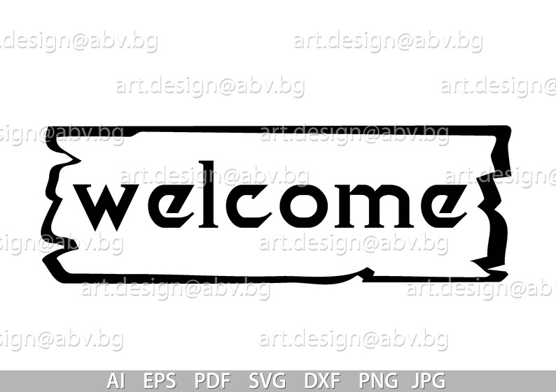 Vector WELCOME text AI eps PNG pdf svg dxf jpg | Etsy