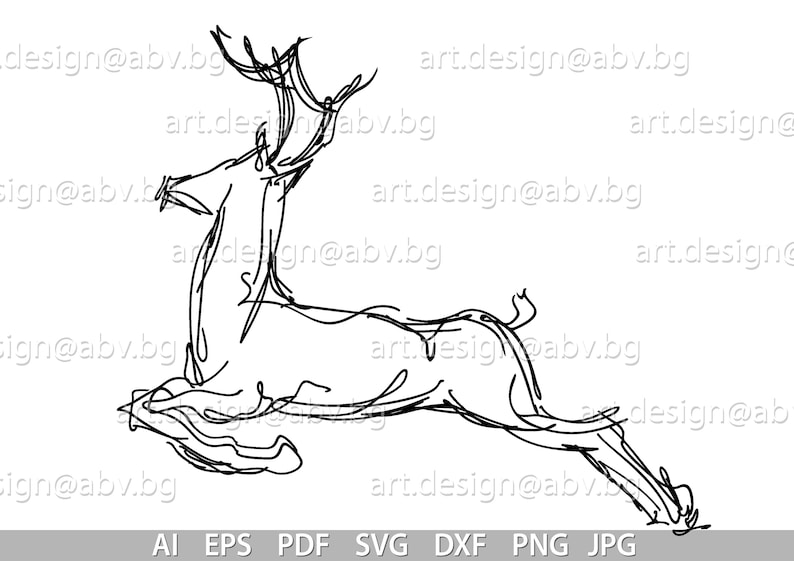Vector DEER Jump AI Eps PNG Pdf Svg Dxf Jpg Download - Etsy