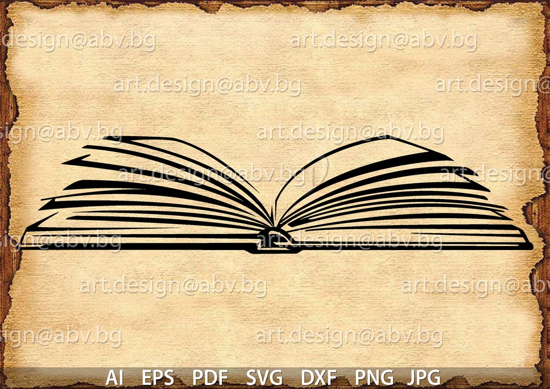 Vector OPEN BOOK, AI, Eps, Pdf, Svg, Dxf, Png, Jpg Download, Digital ...