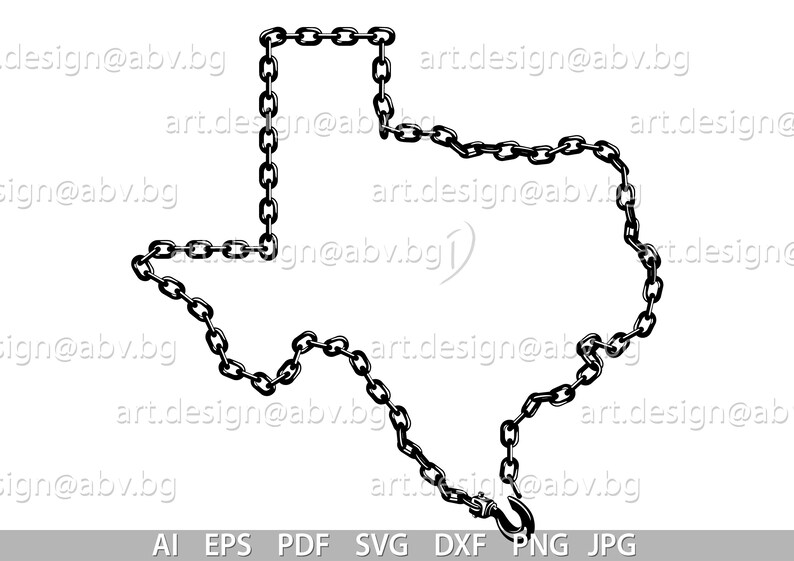 Vector TEXAS MAP Chain With Hook Ai Eps Pdf Png Svg - Etsy