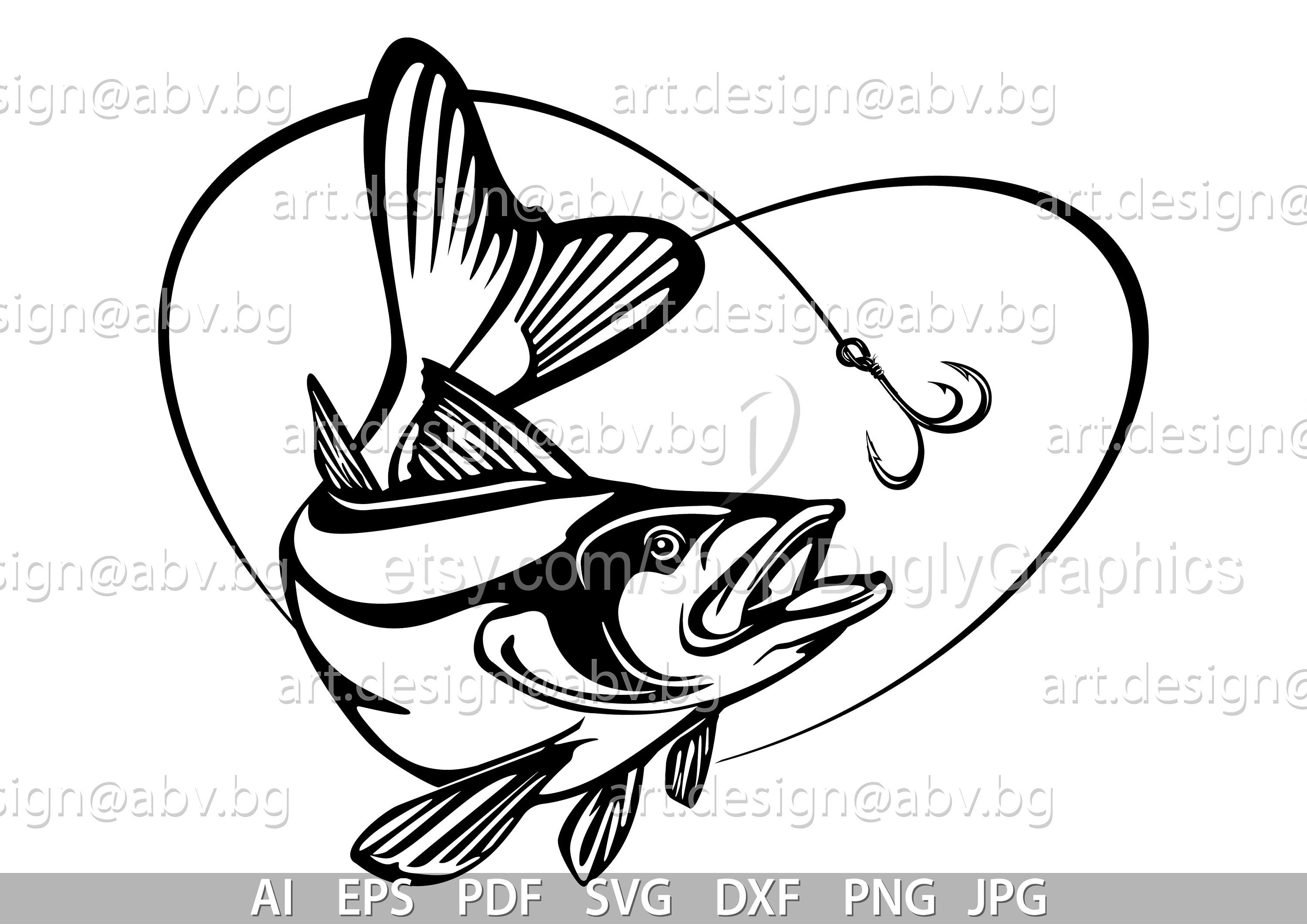 Vector SNOOK FISHING Svg Ai Eps Pdf Png Dxf Jpg Image Graphic - Etsy UK