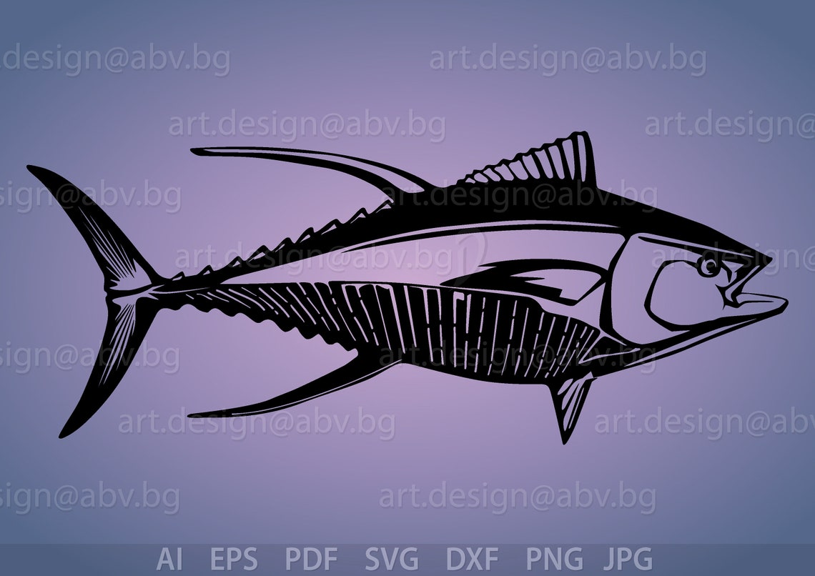 Vector TUNA FISH AI Eps Pdf Png Svg Dxf Jpg Image - Etsy