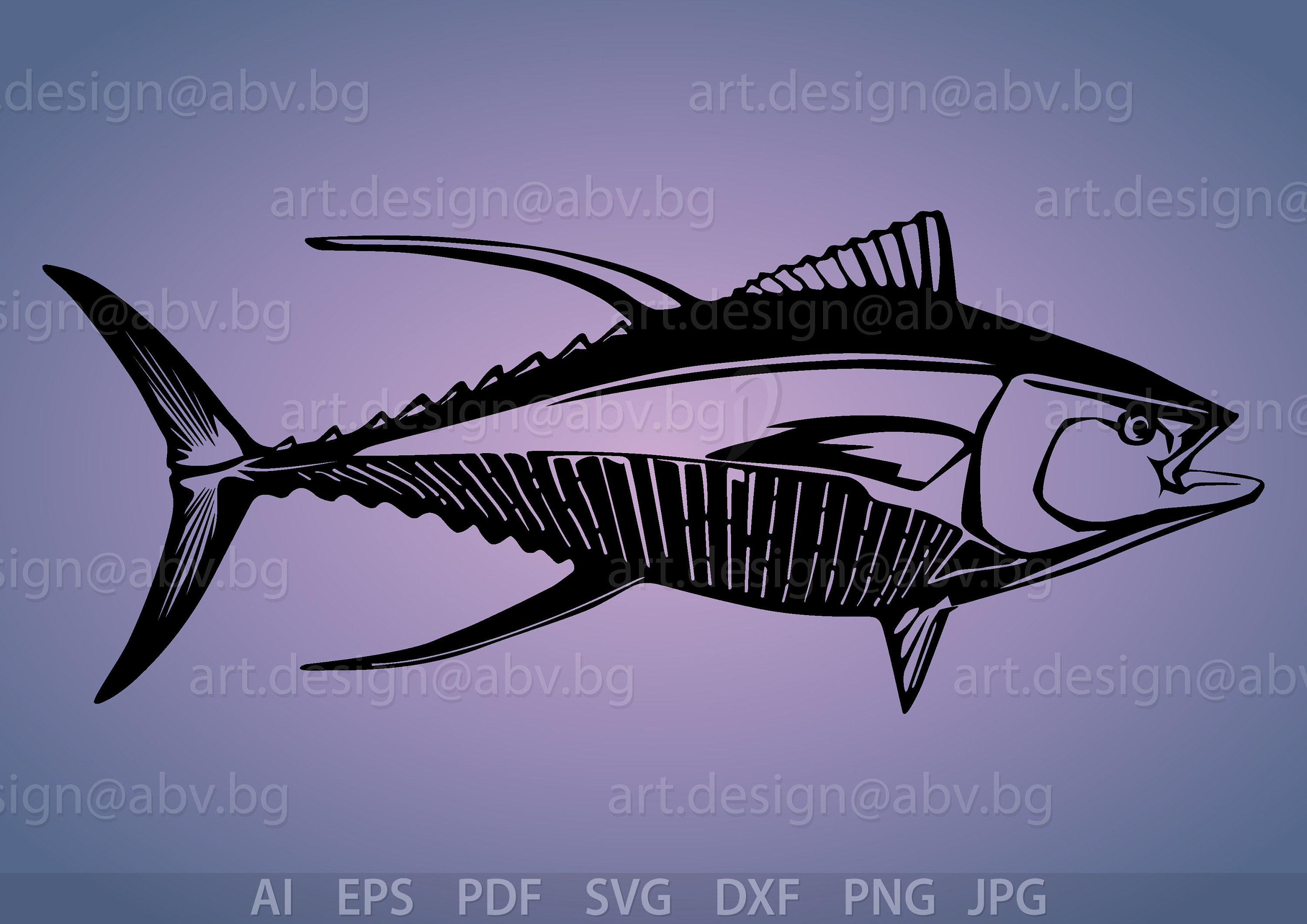 Vector TUNA FISH AI eps pdf png svg dxf jpg Image | Etsy