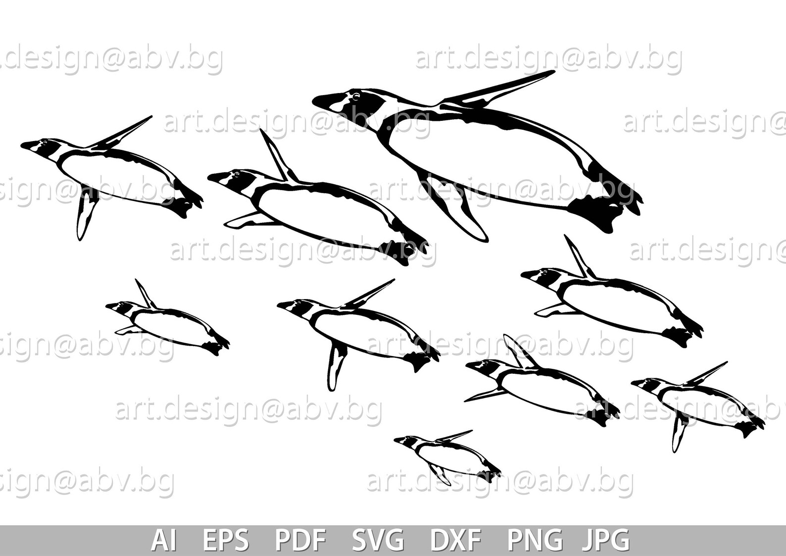 Vector PENGUINS AI Eps Pdf Svg Dxf Png Jpg Download - Etsy