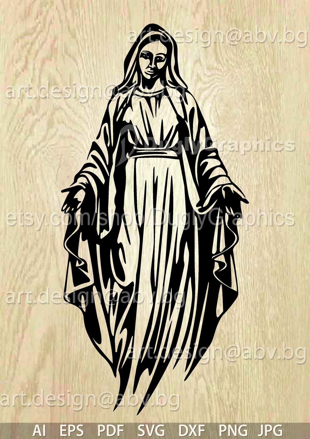 Vector VIRGIN MARY, Ai, Eps, Pdf, Svg, Dxf, Png, Jpg Download, Digital ...