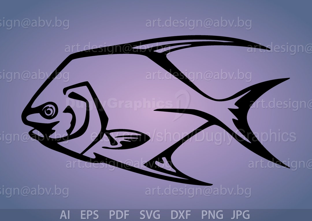 Vector PERMIT FISH, Ai, Eps, Pdf, Png, Svg, Dxf, Jpg Graphic Digital ...
