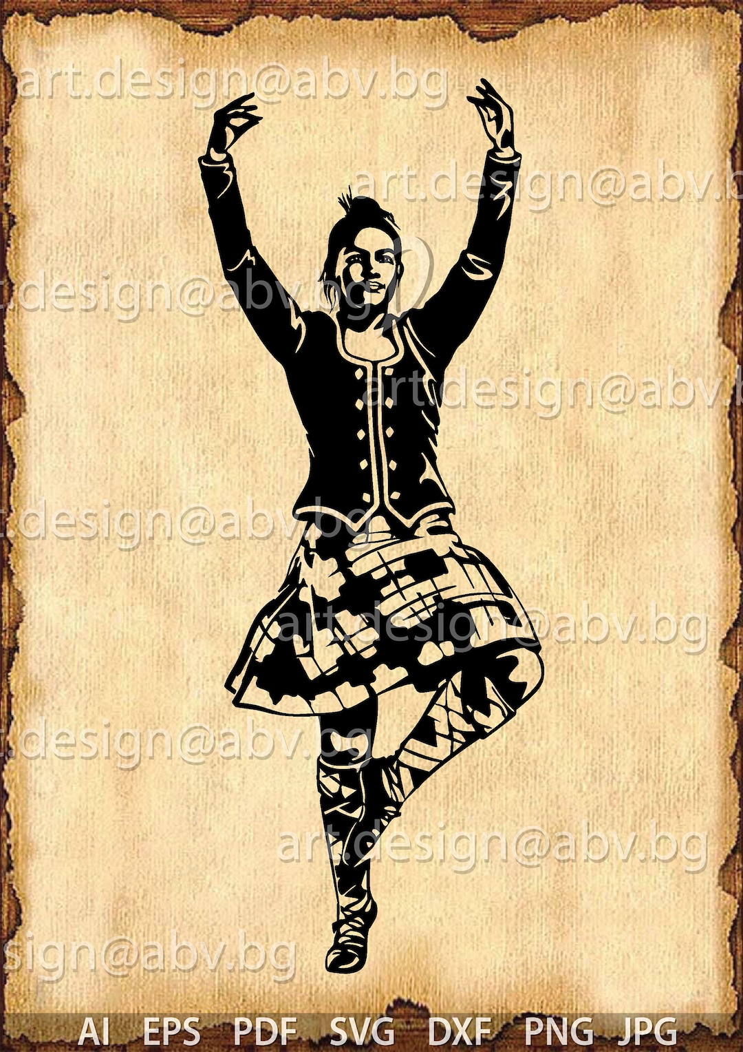 Vector HIGHLAND DANCER, SVG, Ai, Eps, Png, Pdf, Jpg Image Graphic ...