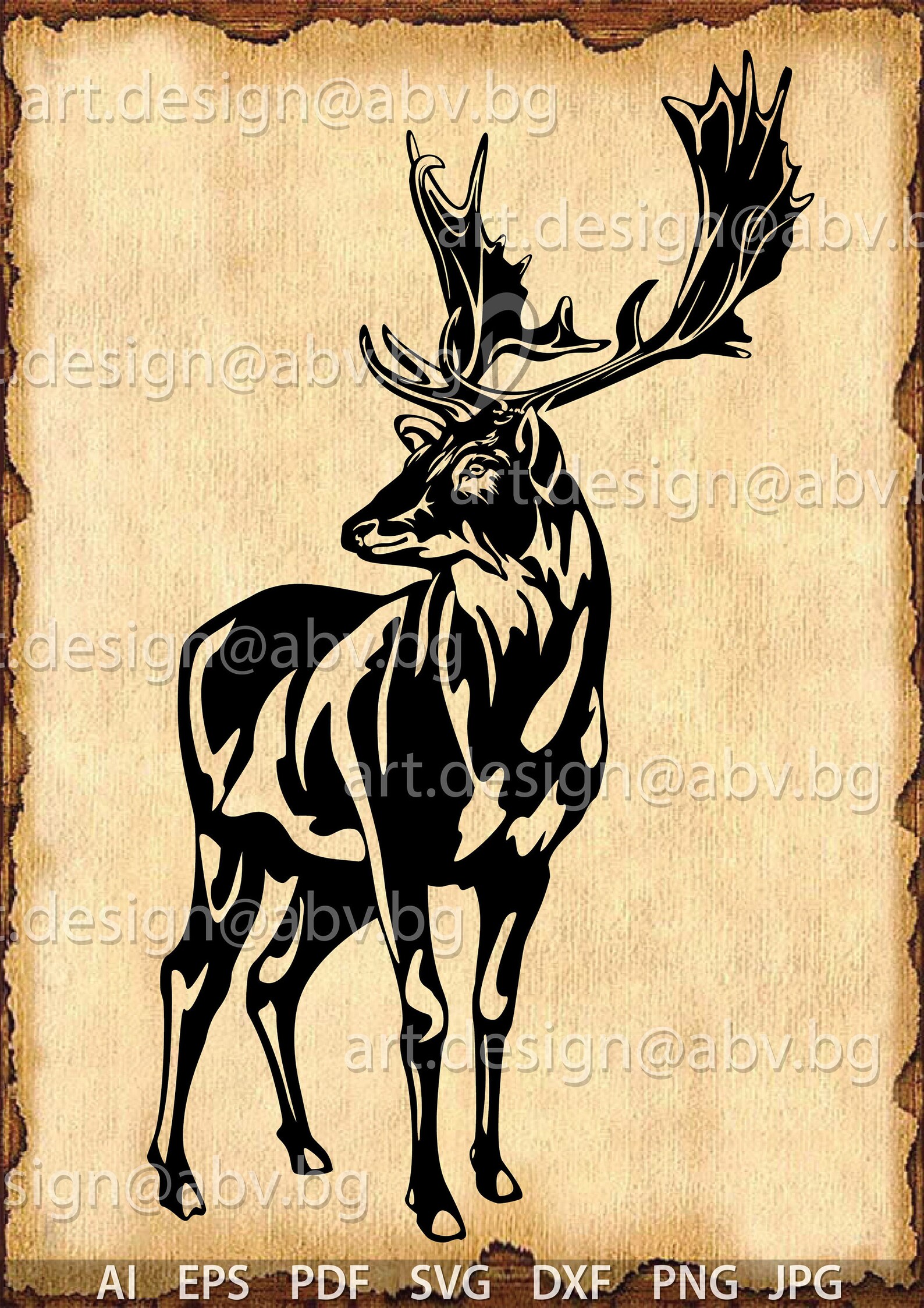 Vector FALLOW DEER Body AI Eps Pdf Svg Dxf Png Jpg - Etsy