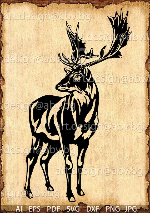Vector FALLOW DEER body AI eps pdf svg dxf png jpg | Etsy