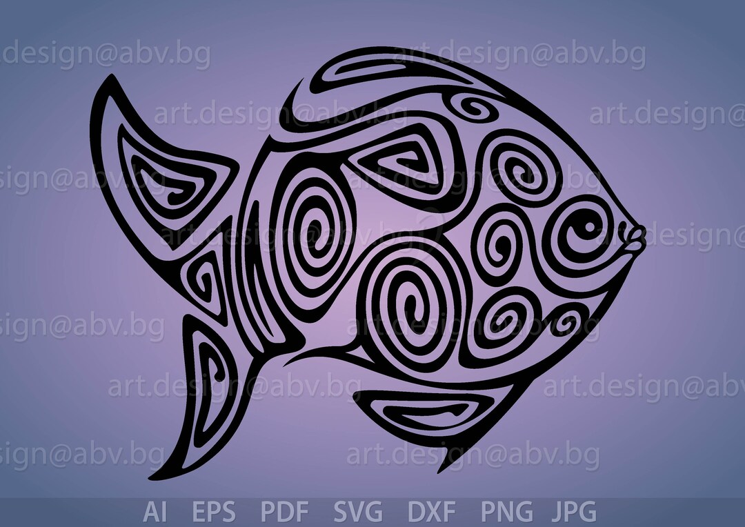 Swirl Fish Vector Art: Graphic Ornament (digital Download) - Etsy