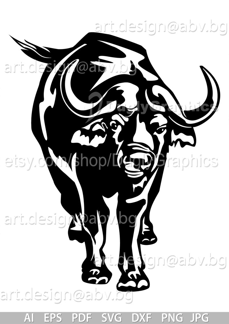 Vector BULL Buffalo Ai Eps Pdf Svg Dxf Png Jpg Digital - Etsy