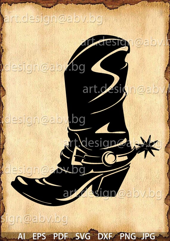 Vector COWBOY BOOT ai eps pdf svg dxf png jpg Download | Etsy