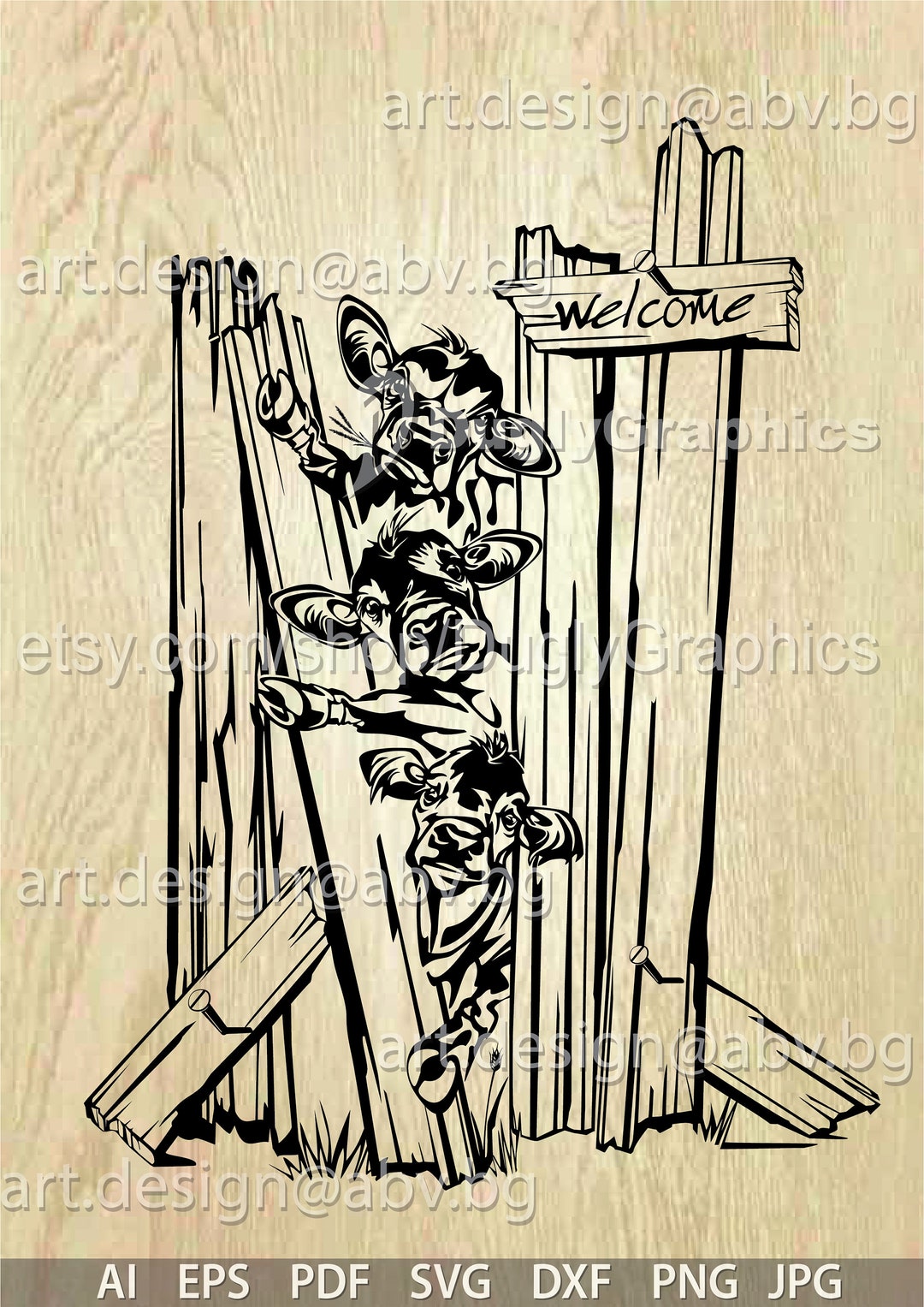 Vector WELCOME, Heifers, Cows, Text, Ai, Eps, Pdf, Svg, Dxf, Png, Jpg ...