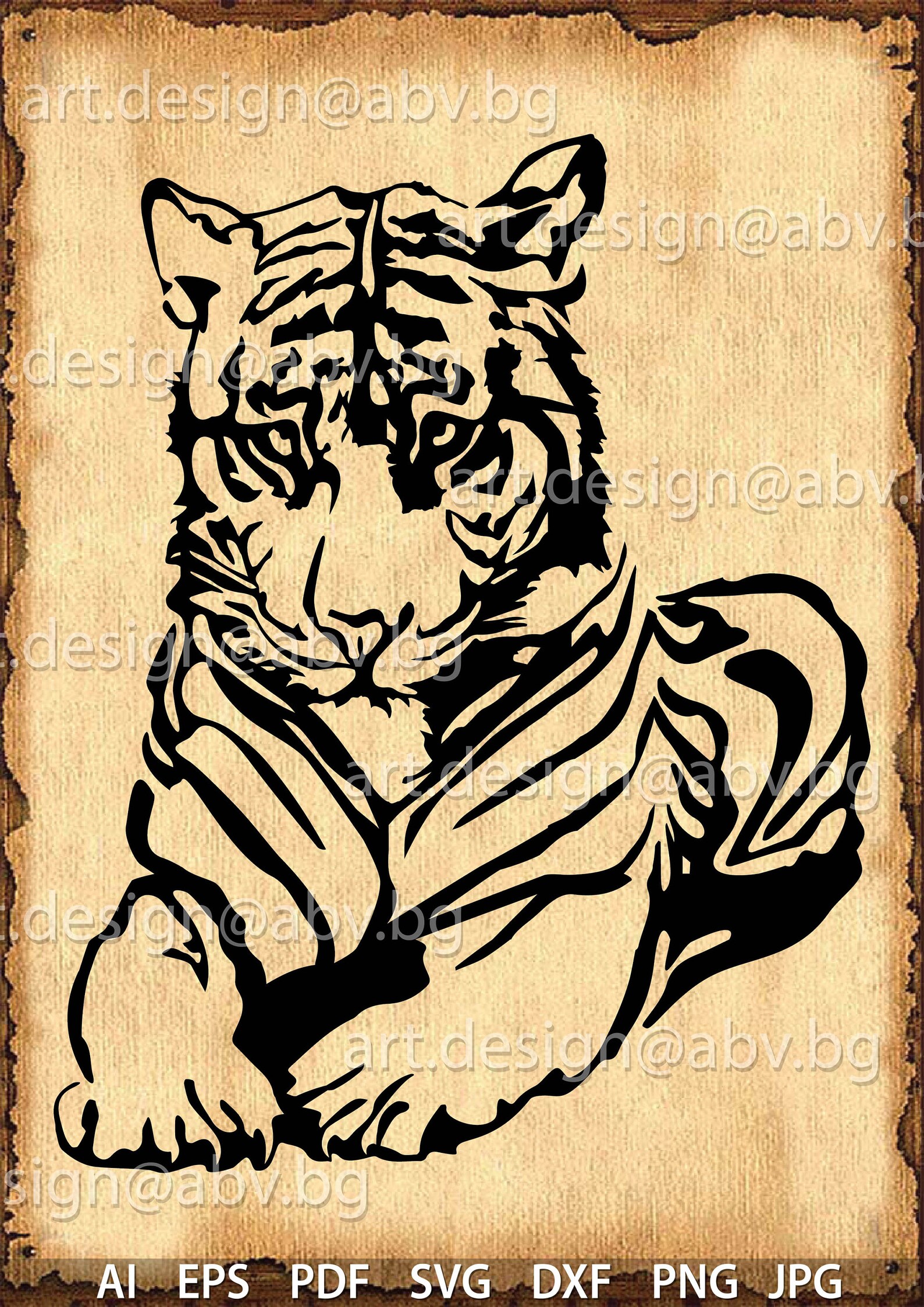 Vector TIGER AI Eps Pdf SVG Dxf Png Jpg Instant - Etsy