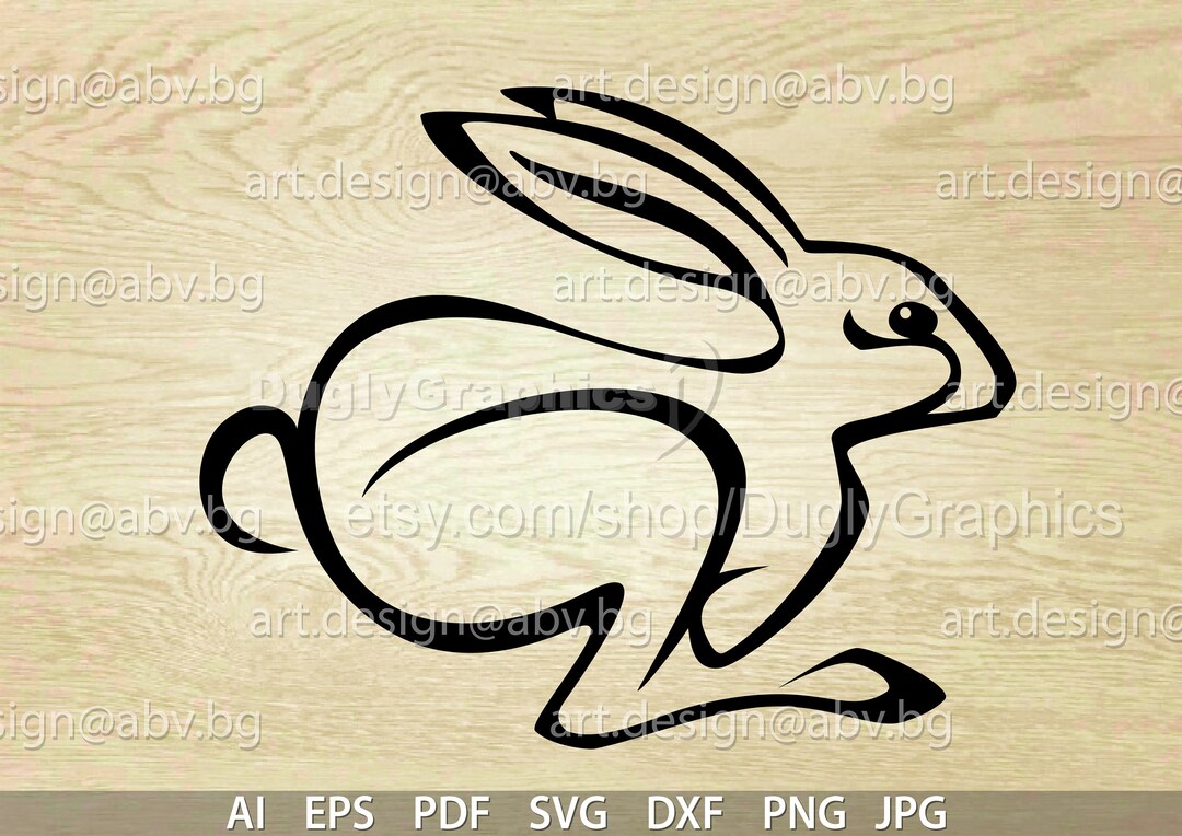 Vector RABBIT Jump AI Eps PNG Pdf Svg Dxf Jpg - Etsy