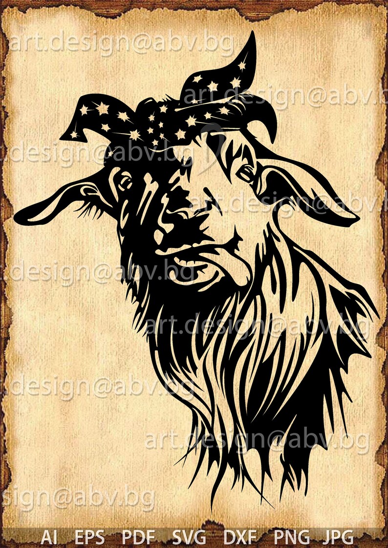Vector GOAT With Bandana 3 Colors AI Png Eps Pdf Svg - Etsy
